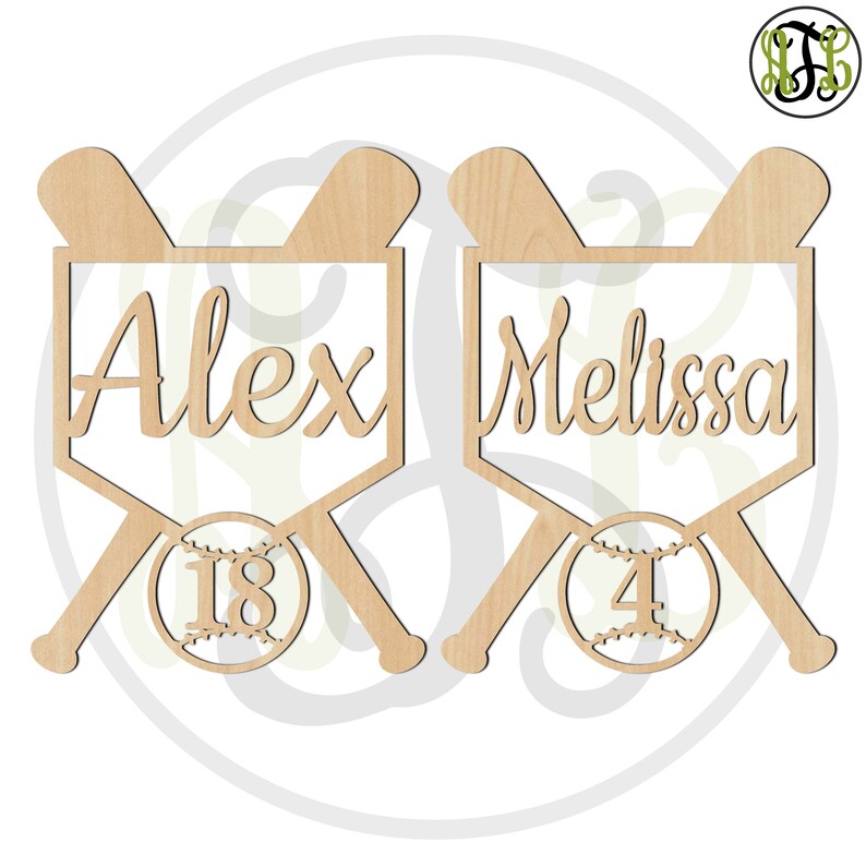Bats and Home Plate Name & Number-60336nano Baseball Cutout - Etsy