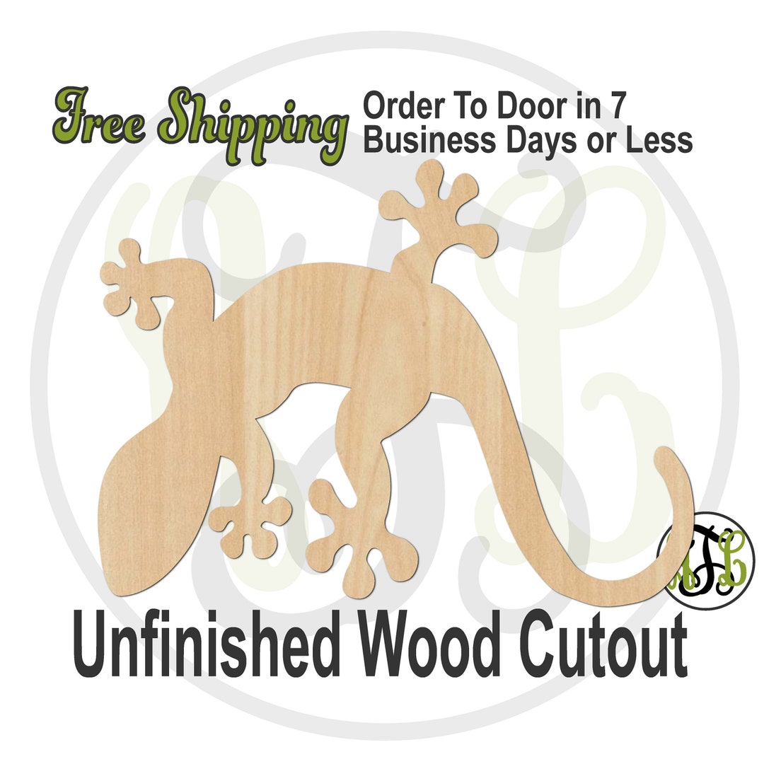 Gecko - 235014 - Reptile Cutout, Unfinished, Wood Cutout, Wood Craft ...