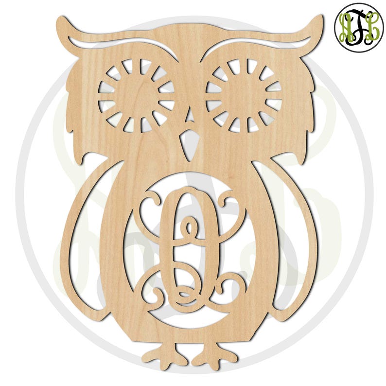 Retro Owl Monogram 230100M1 Personalized Cutout Initial | Etsy
