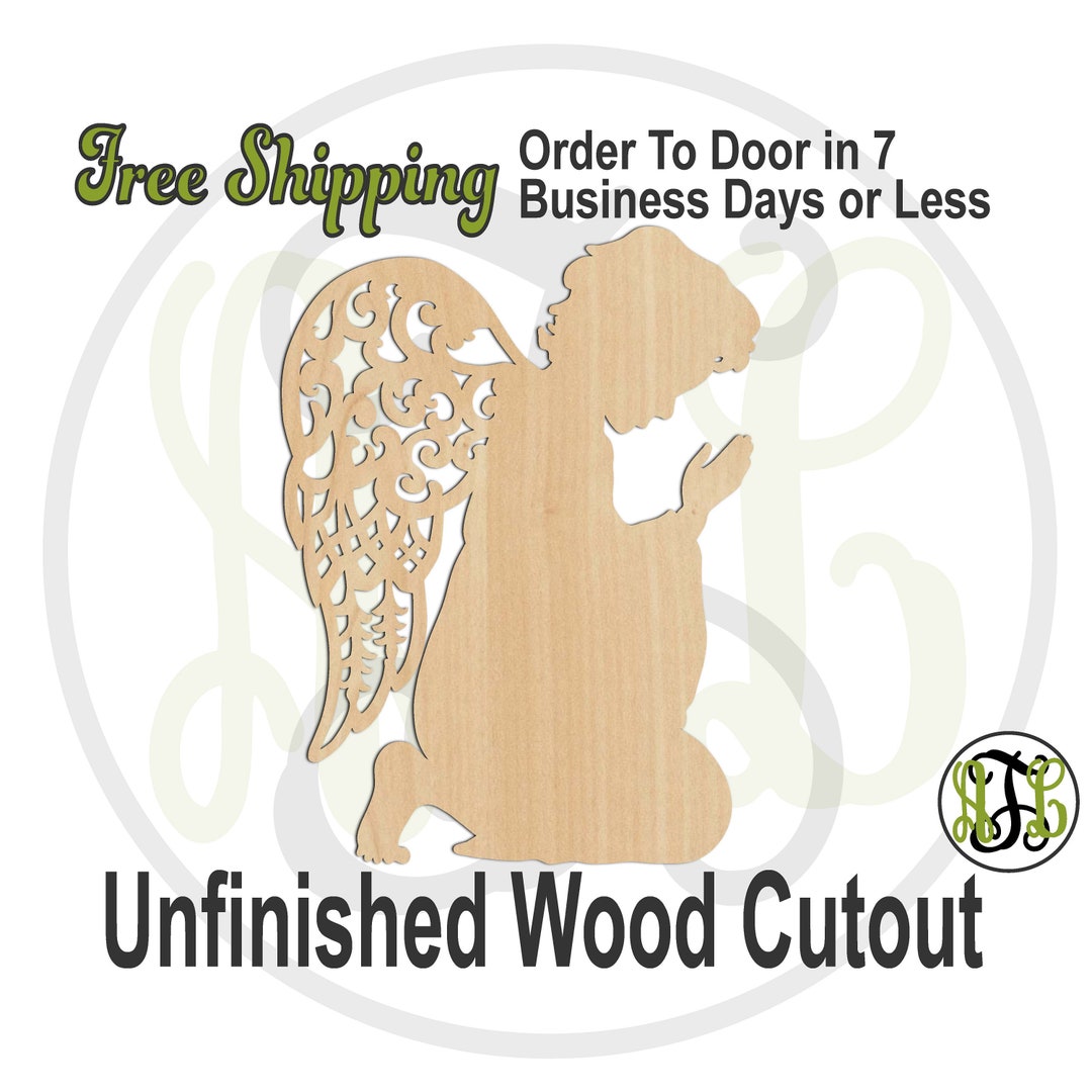 Angel Praying - No. 290046- Religious Cutout, Unfinished, Wood Cutout ...
