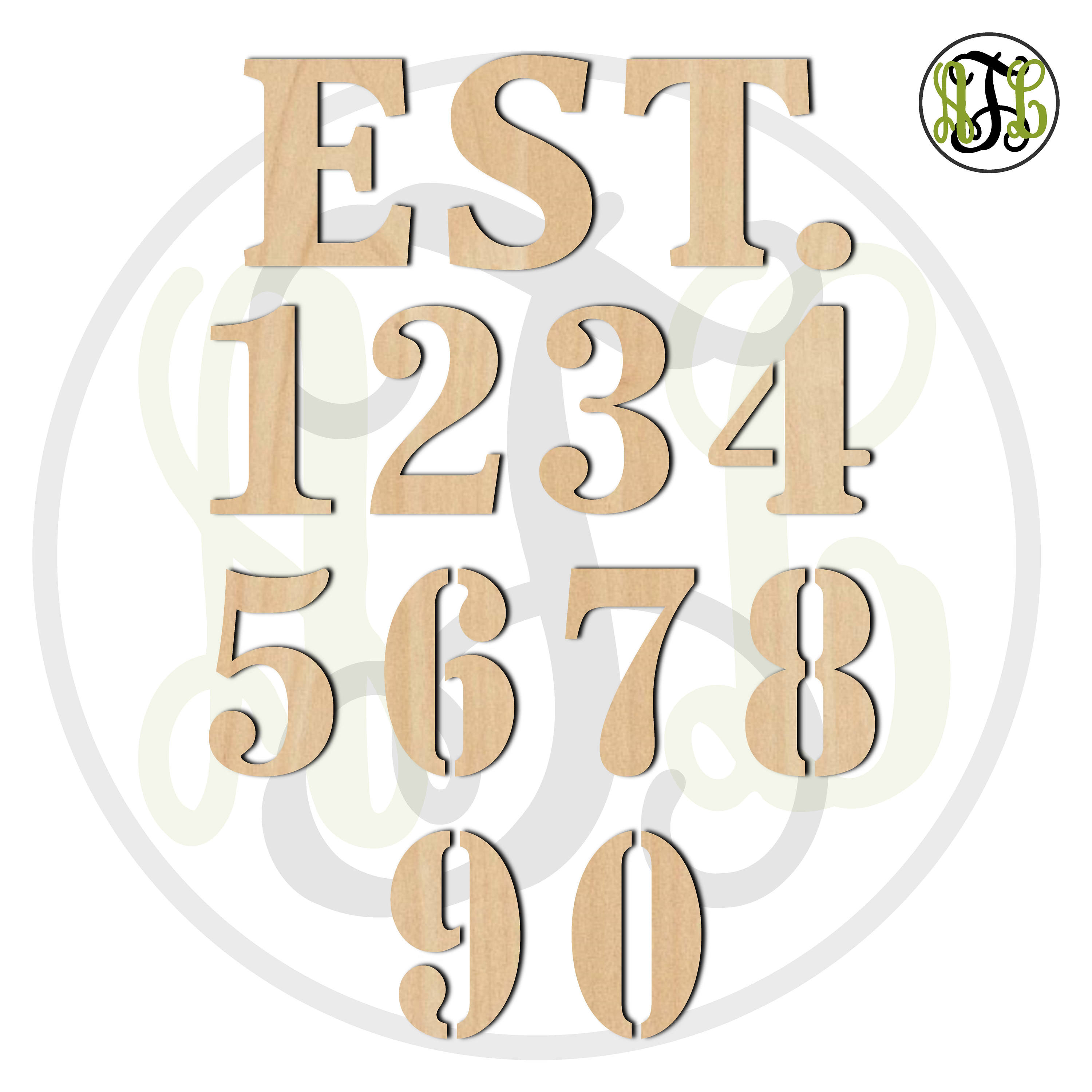 Initial Name Plate and EST in Square Frame- Personalized Cutout ...