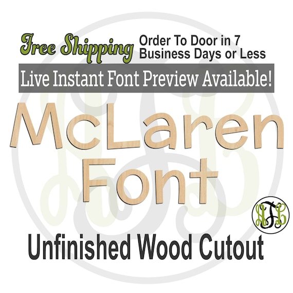Mclaren Font Name / Word / Phrase Block Alphabet Cutout | Etsy