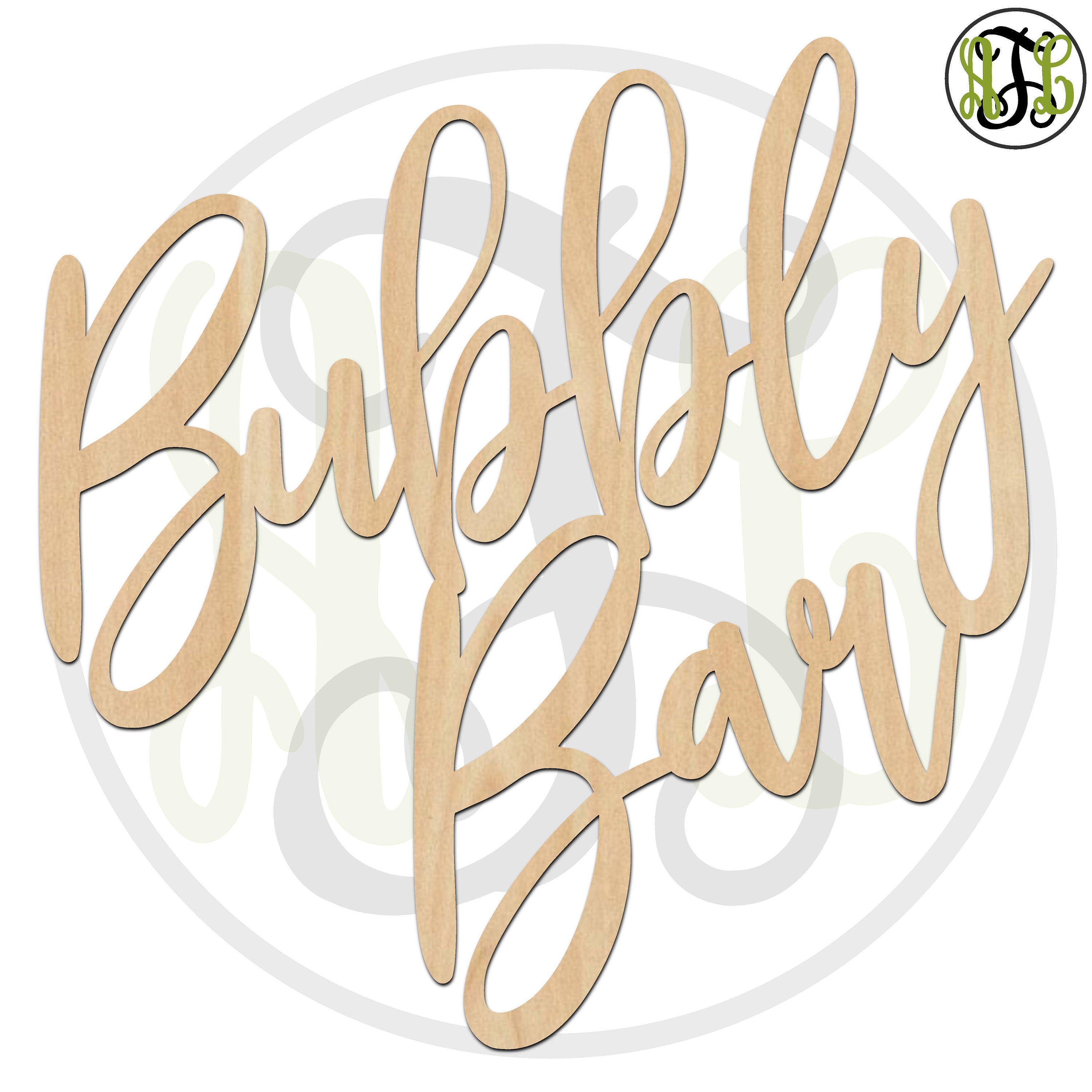 Bubbly Bar - 325172- Wedding Cutout, Unfinished, Wood Cutout, Wood ...