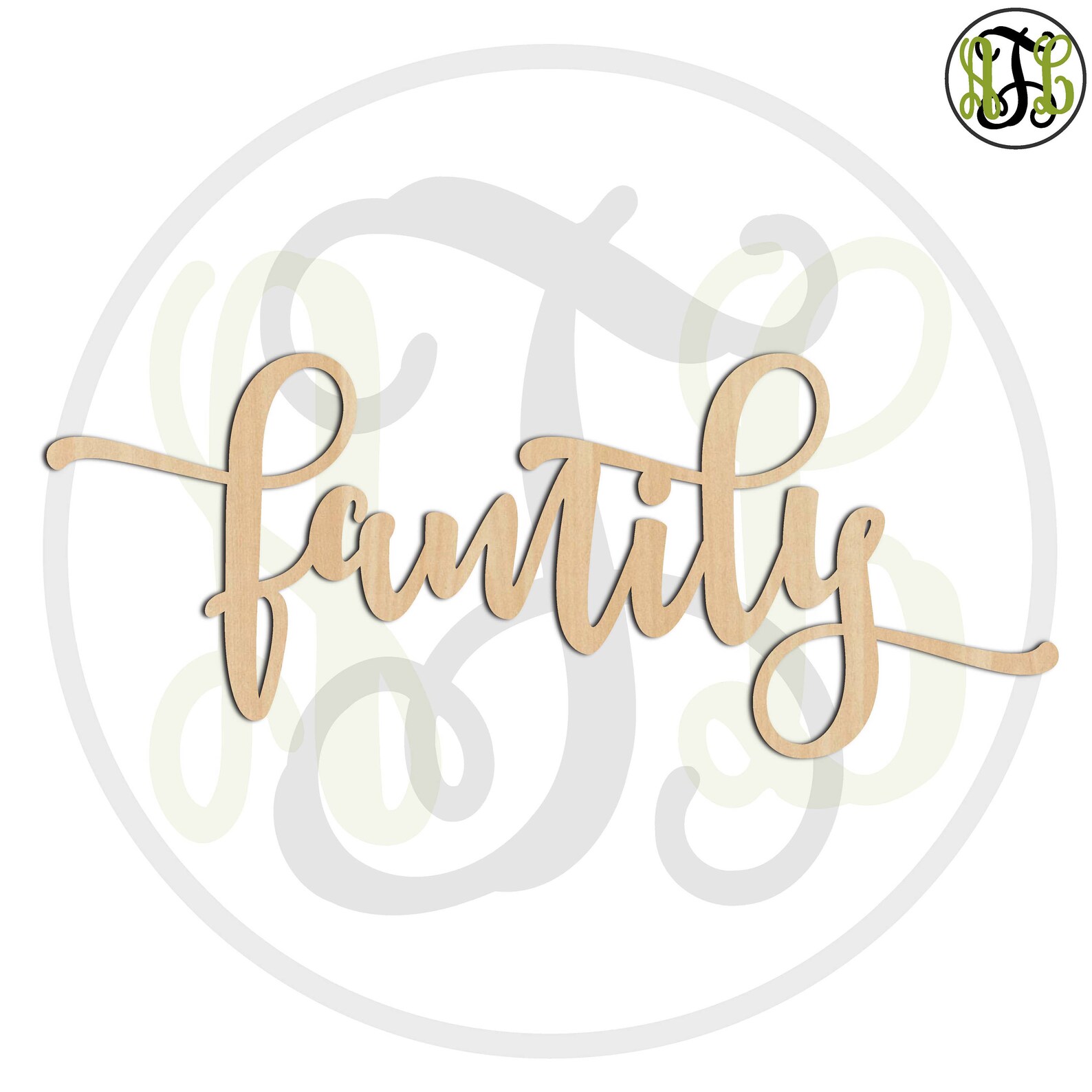 Family 2 - 320289frft- Word Cutout, Unfinished, Wood Cutout, Wood Craft ...