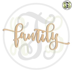 Family 2 320289frft Word Cutout, Unfinished, Wood Cutout, Wood Craft ...