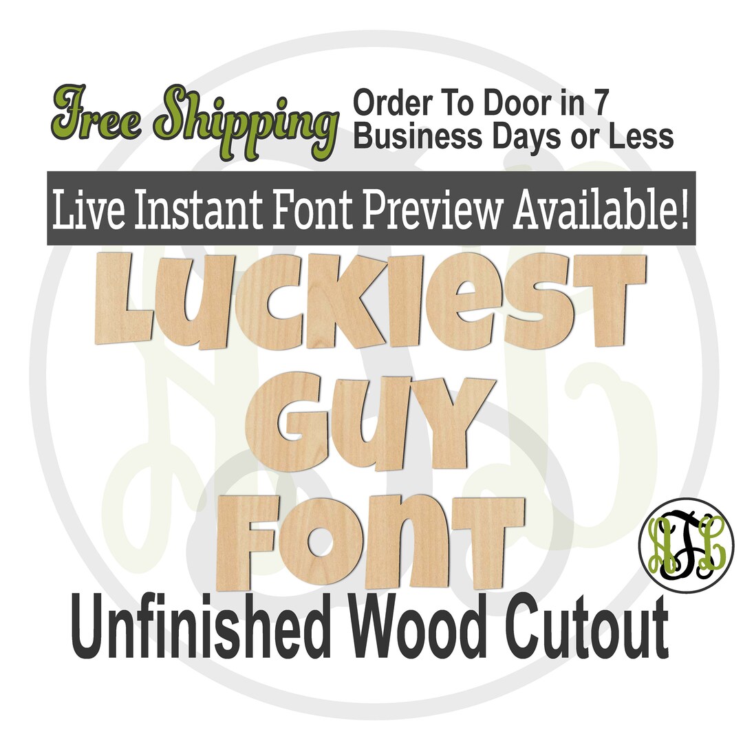 Luckiest Guy Font Name / Word / Phrase- Block Alphabet Cutout ...