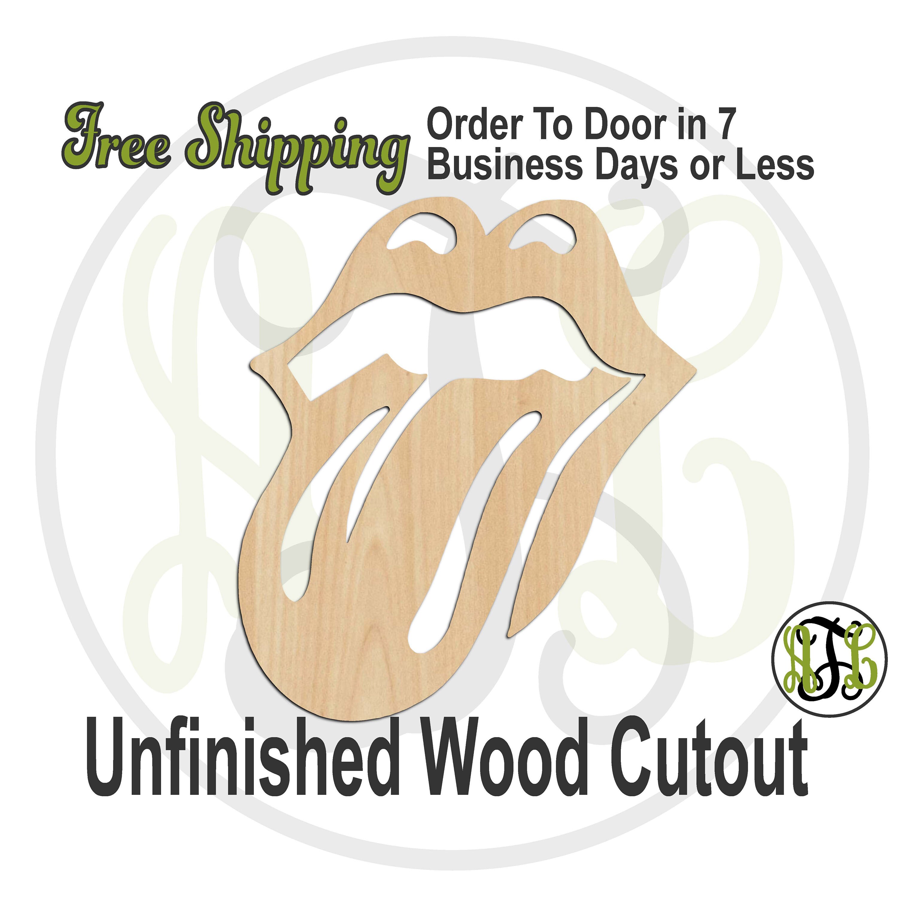 Lips and Tongue- 300190- Fun Cutout, Unfinished, Wood Cutout, Wood ...