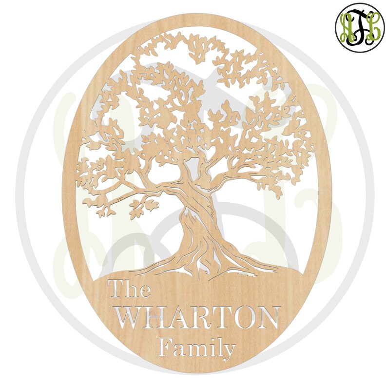 Southern Family Tree With Name Oval Wood Cutout Family Name - Etsy