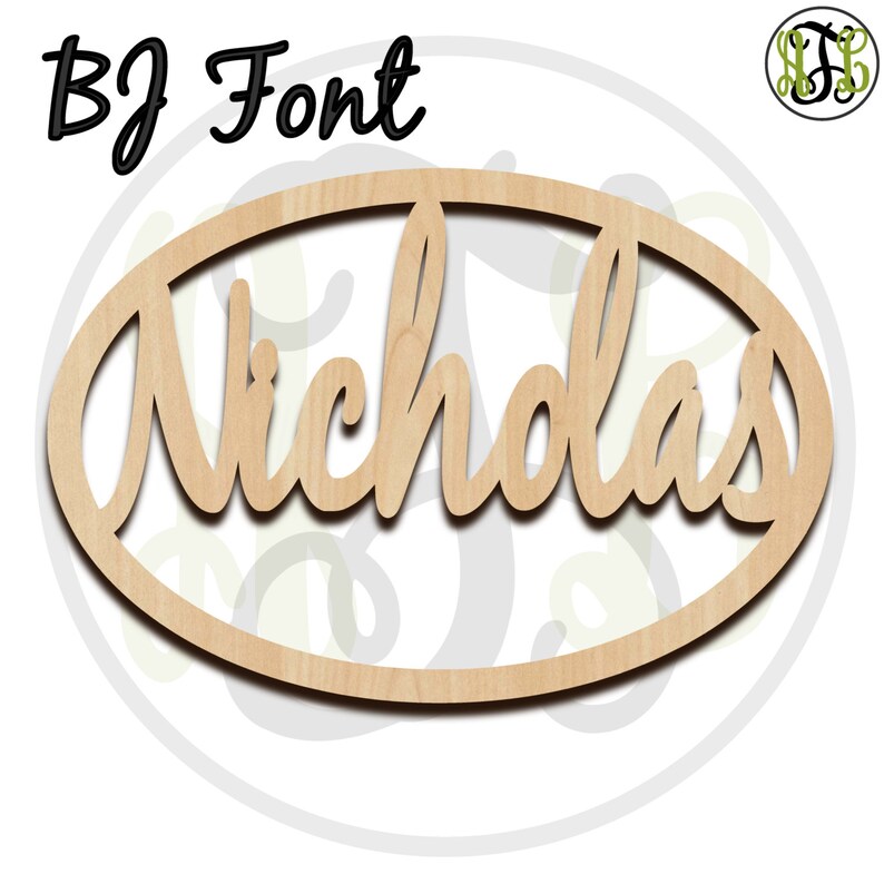 Unfinished Wood Thin Oval Frame Monogram, Initial, Name, Word, Custom ...