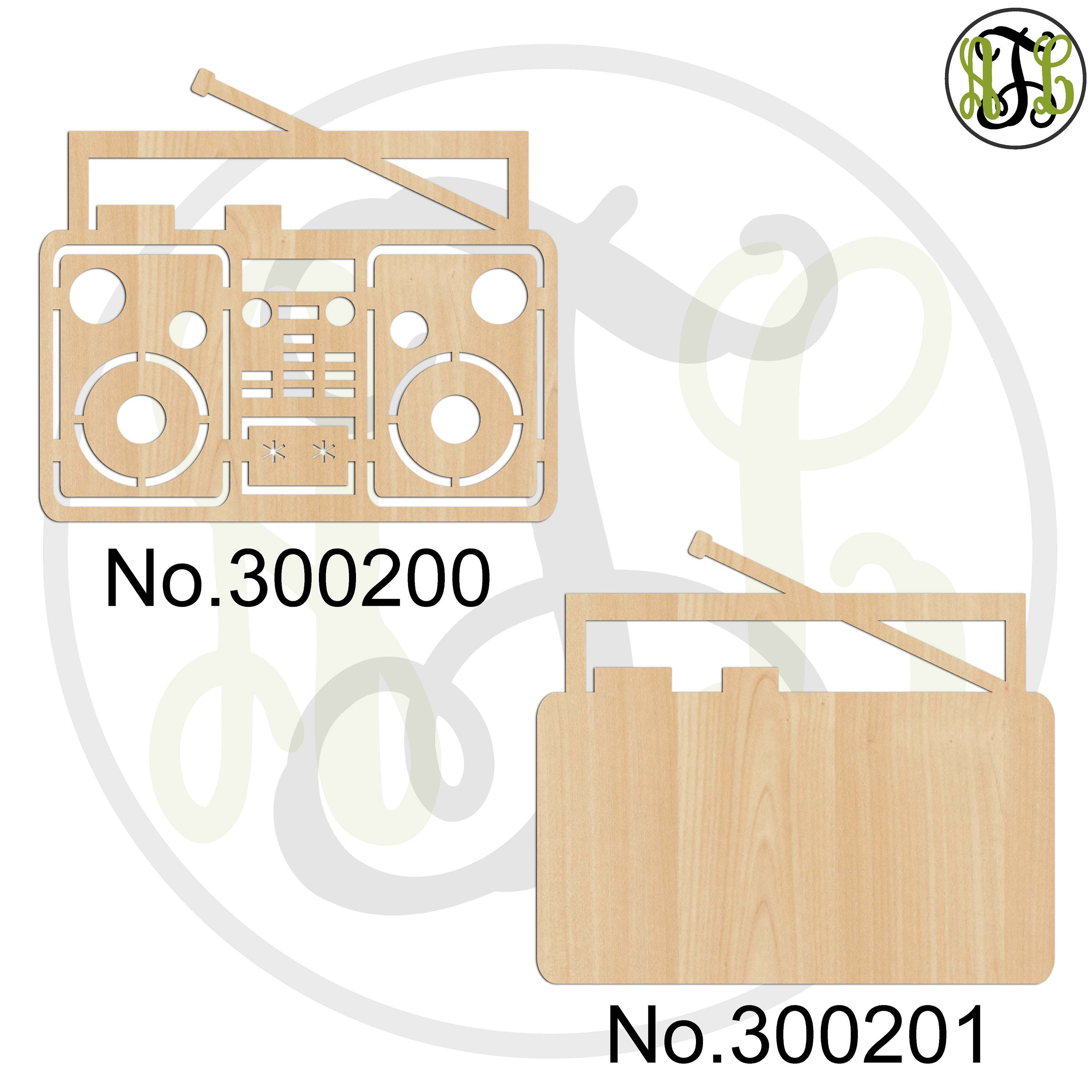 Boombox Outline or Solid -300200or201- Music Cutout, Unfinished, Wood ...