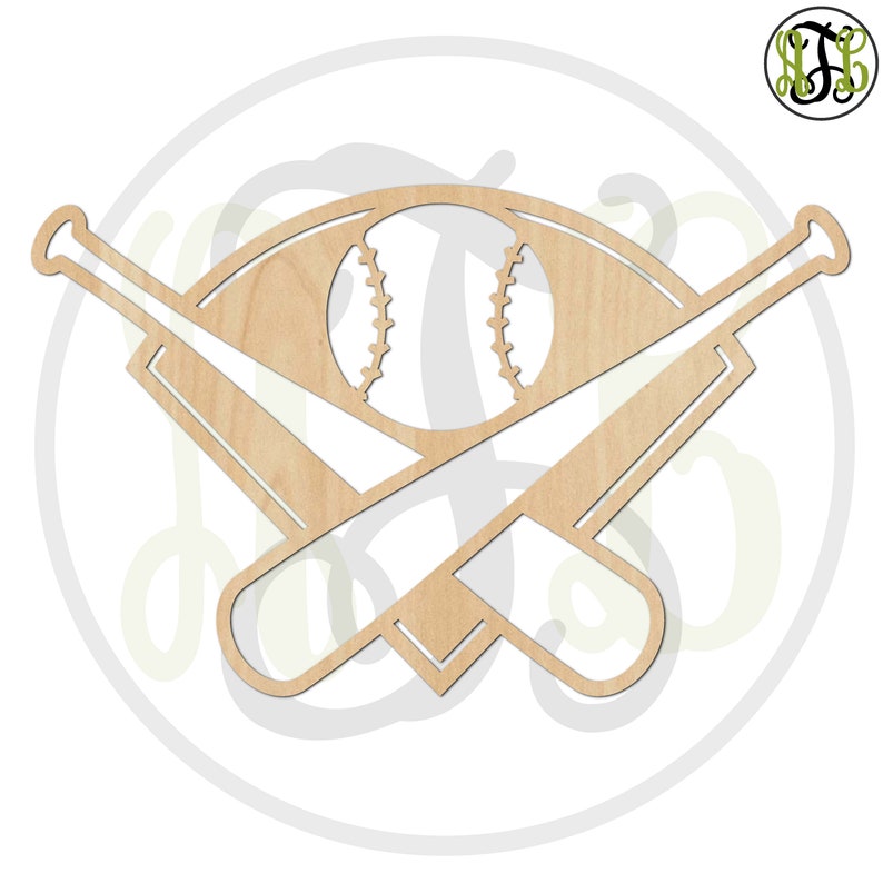 Bats Ball and Field -60337- Baseball Cutout, Unfinished, Wood Cutout ...