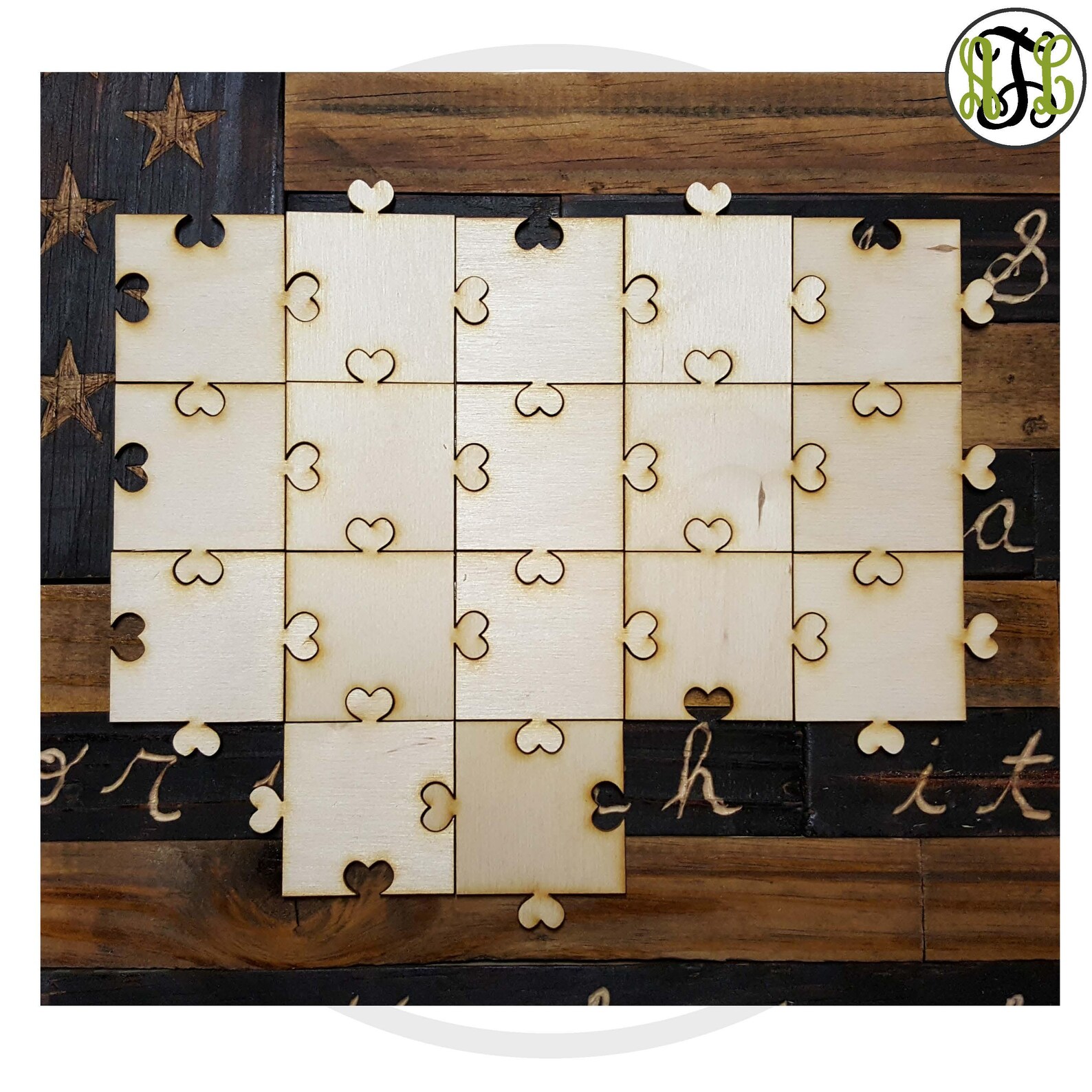 Interlocking Heart Puzzle Piece- 300157- Cutout, Unfinished, Wood ...