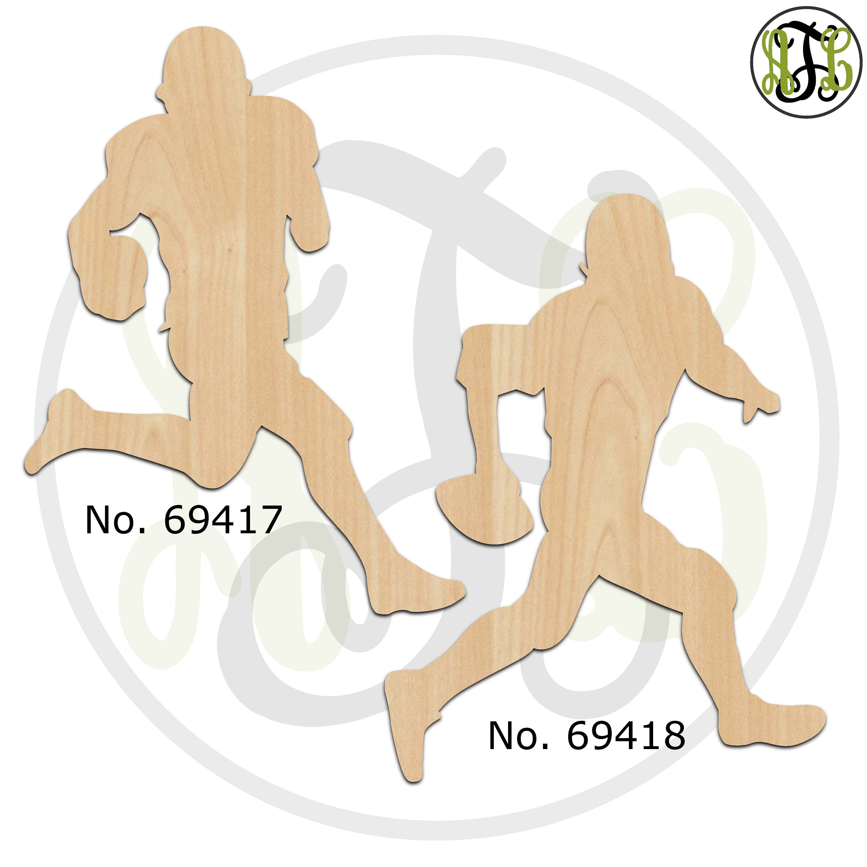Football Players- 69413-421- Sports Cutout, Unfinished, Wood Cutout ...