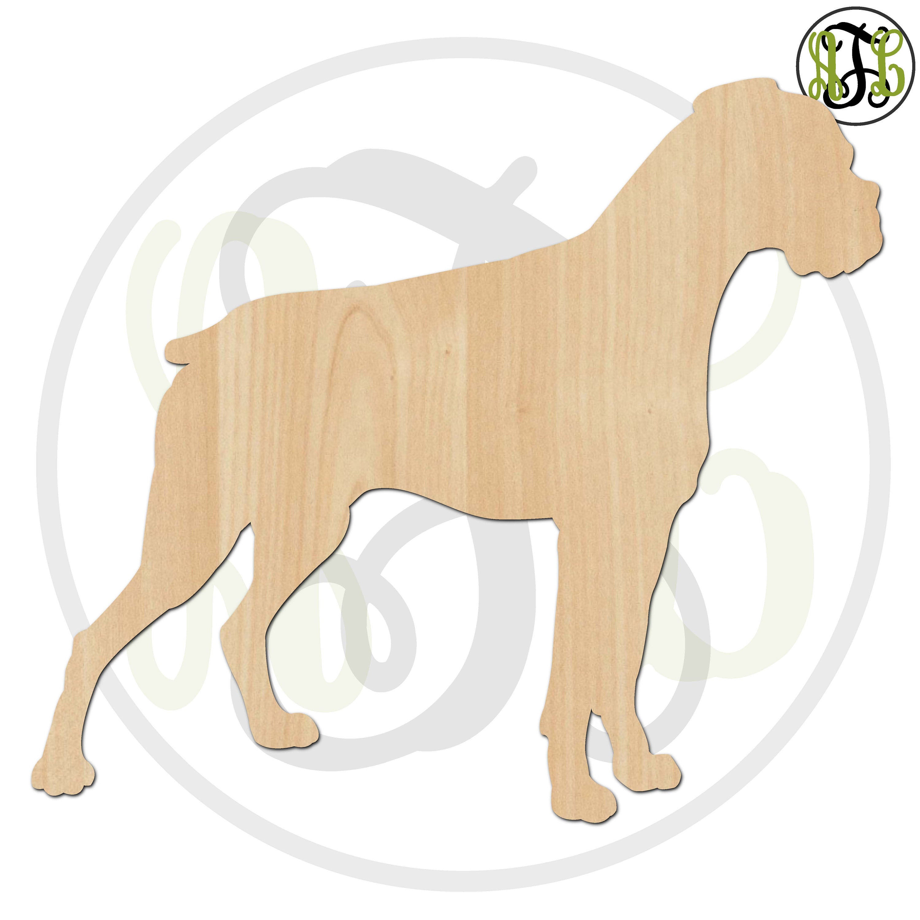 Boxer With Floppy Ears - 230124- Dog Cutout, Unfinished, Wood Cutout ...