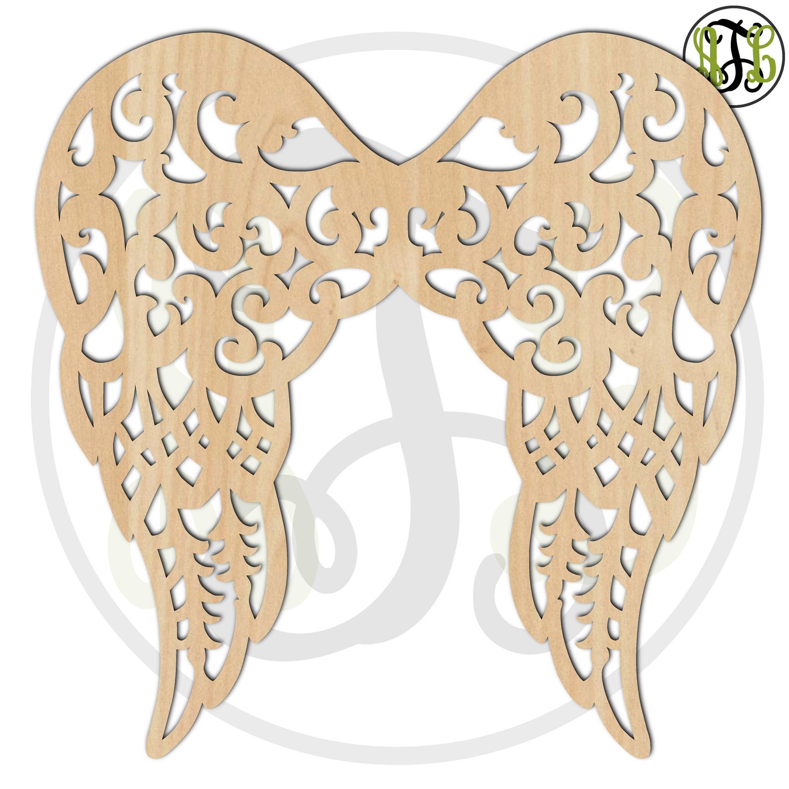 Ornate Angel Wings- 5" to 6" Minis, Small Wood Cutout, Unfinished, Wood ...