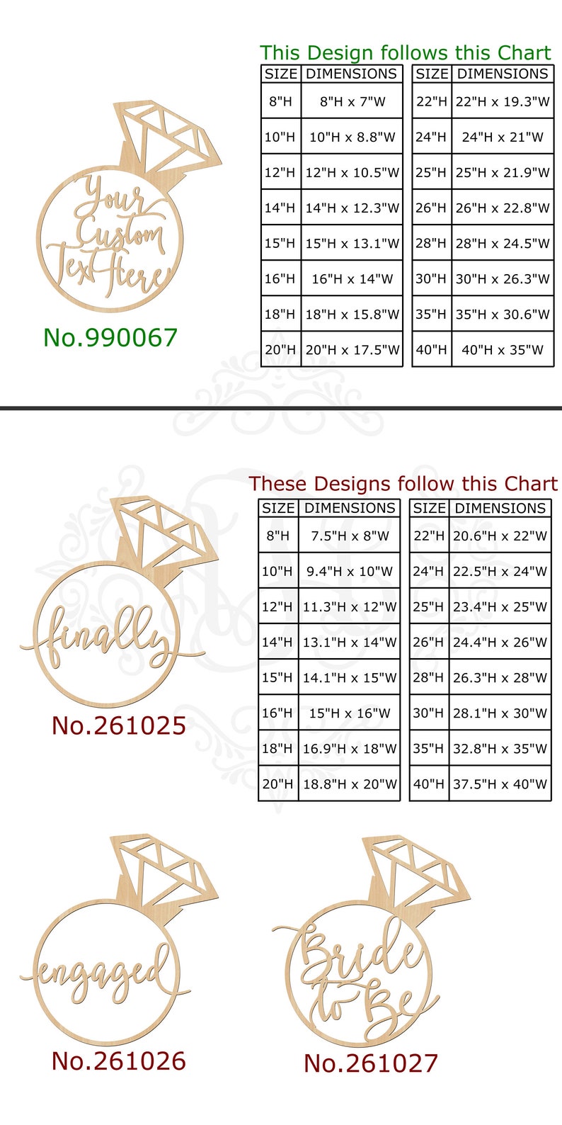 Diamond Ring Wood Sign Bridal Shower Wedding Anniversary | Etsy