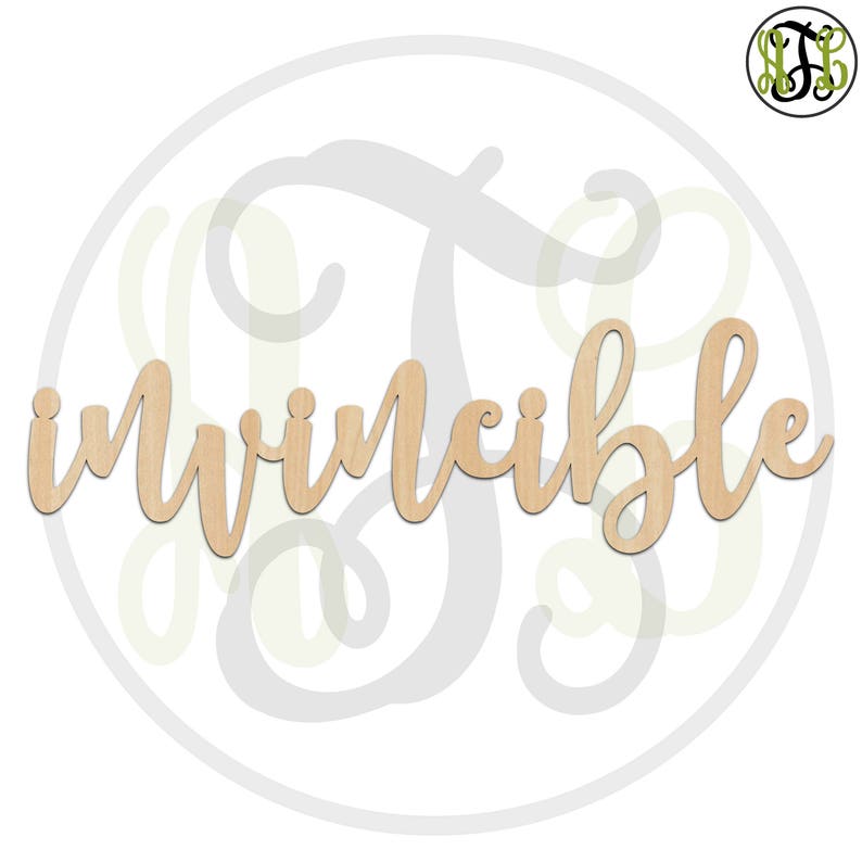 Invincible 320323frft Word Cutout Unfinished Wood Cutout - Etsy