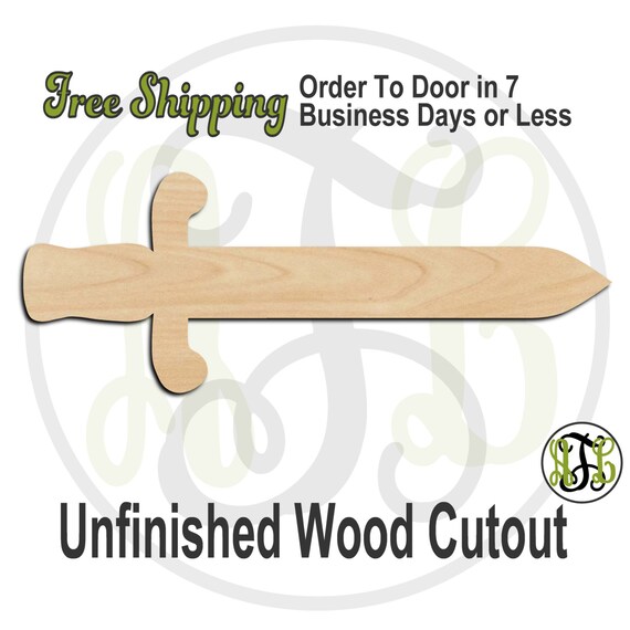 Sword 1 300014 Cutout Unfinished Wood Cutout Wood Craft - Etsy