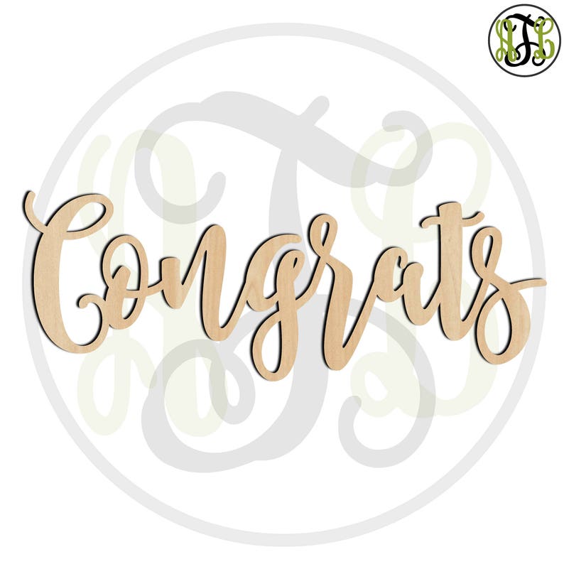 Congrats - 320282frft- Word Cutout, Unfinished, Wood Cutout, Wood Craft ...