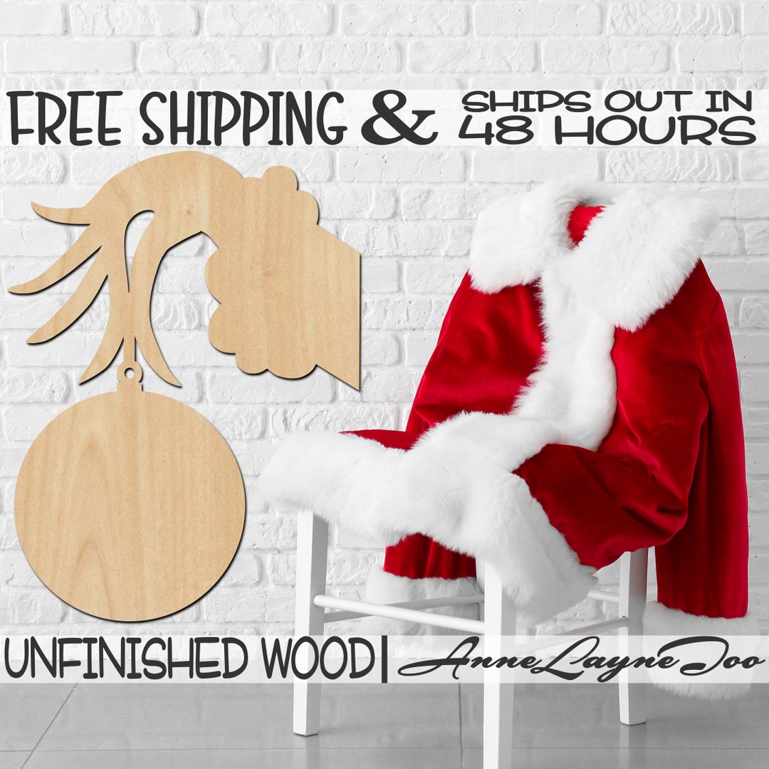 Hand Holding Ornament Wood Cutout, Christmas, Wooden Door Hanger ...