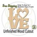 Love 2 - 110002- Valentine Cutout, Unfinished, Wood Cutout, Wood Craft ...