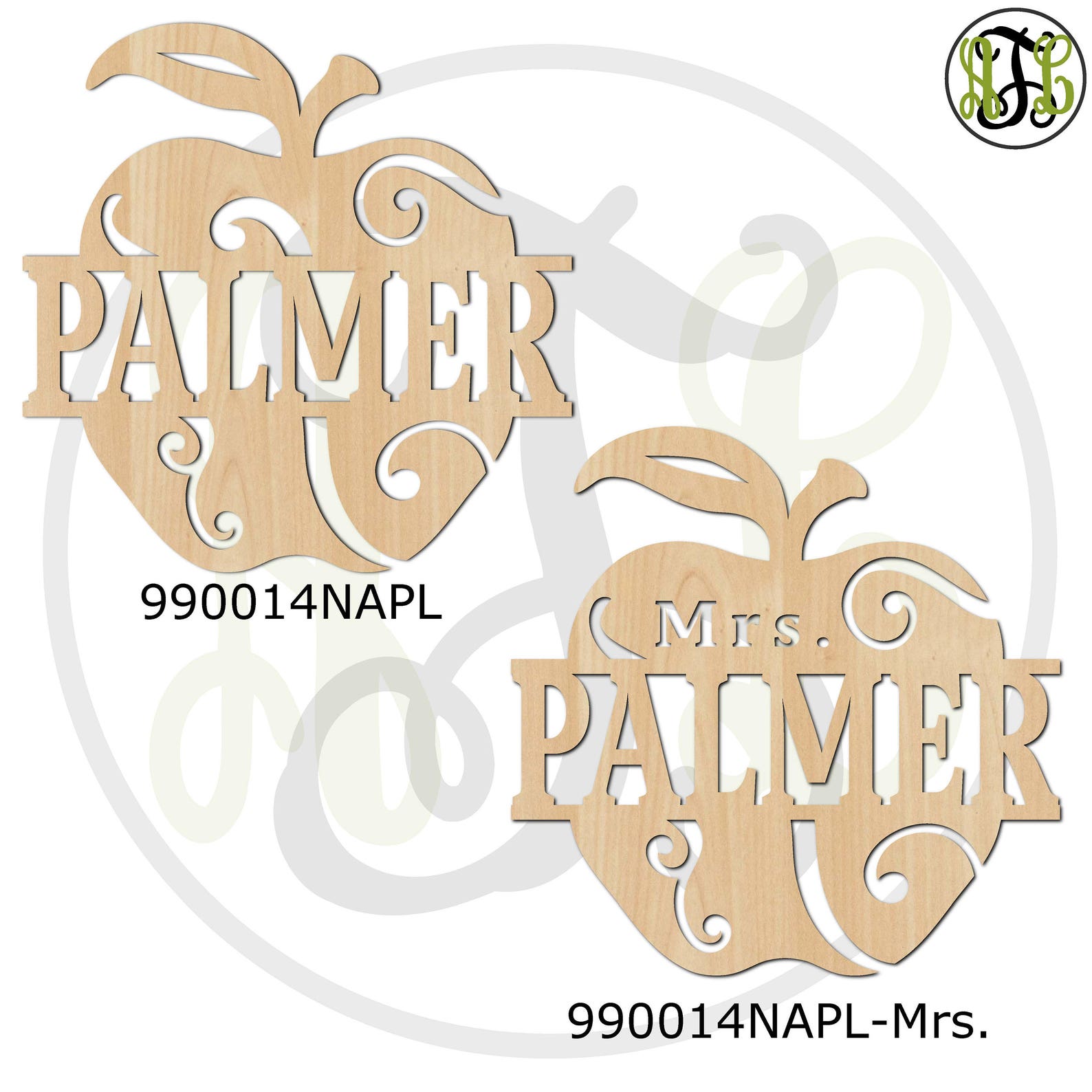 Scroll Apple Name Plate 990014NAPL Personalized Cutout - Etsy