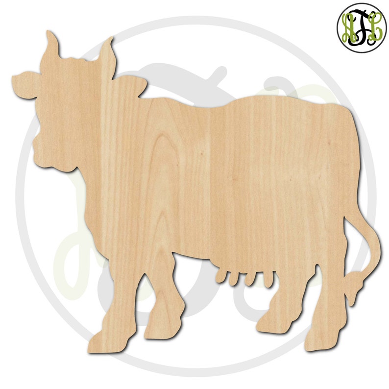Cow - No. 230044- Farm Cutout, Unfinished, Wood Cutout, Wood Craft ...
