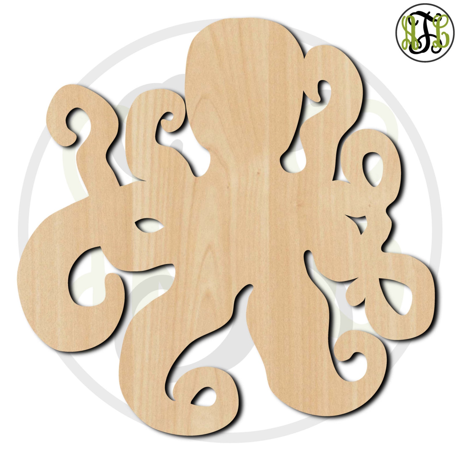Octopus - 50006- Nautical Cutout, Unfinished, Wood Cutout, Wood Craft ...