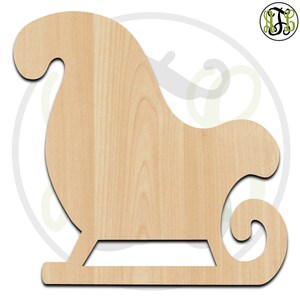 Sleigh 2 2 to 6 Minis, Small Wood Cutout, Unfinished, Wood Cutout, Wood ...