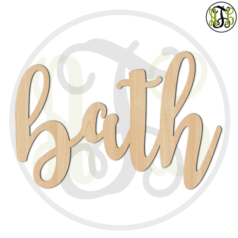 Bath - 320084frft- Word Cutout, Unfinished, Wood Cutout, Wood Craft ...
