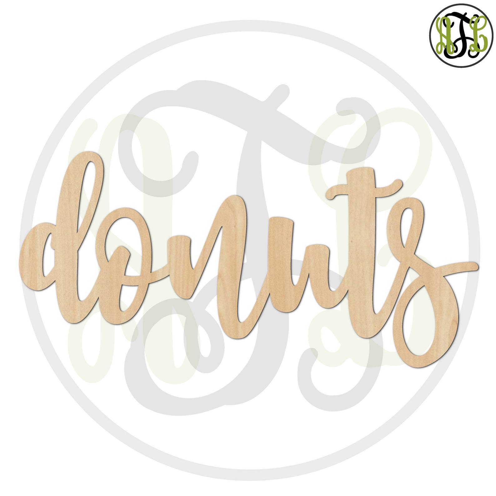 Donuts - 320318frft- Word Cutout, Unfinished, Wood Cutout, Wood Craft ...