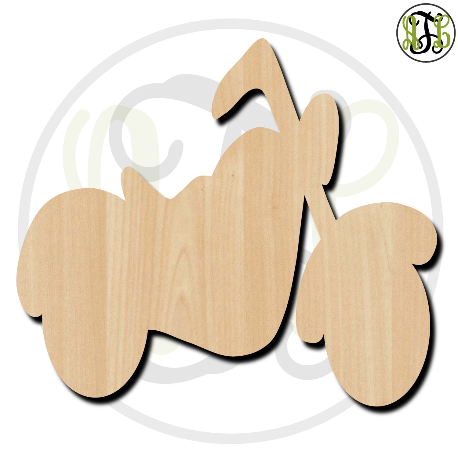 Motorcycle - No. 10013- Cutout, unfinished, wood cutout, wood craft ...