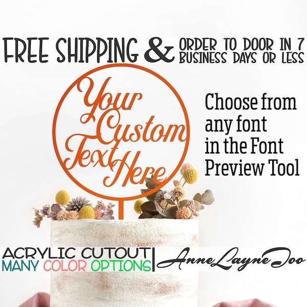 Laser Cut Circle Cake Topper - Etsy