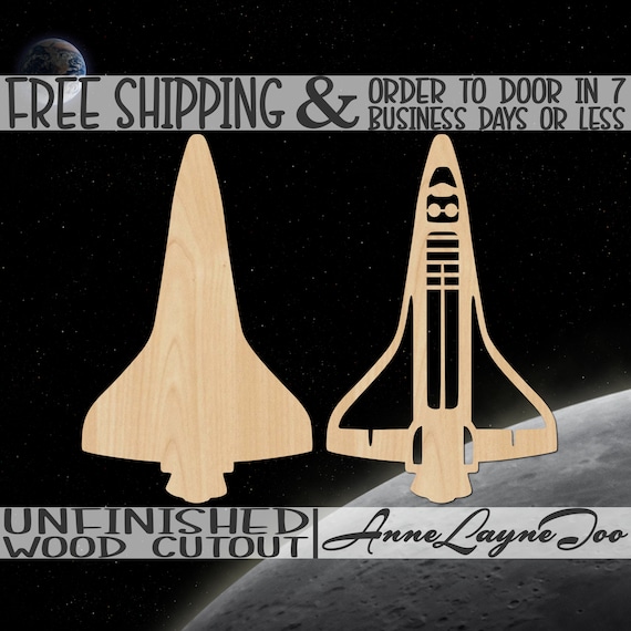 Space Shuttle Wood Cutout Space Cutout spacecraft sign Door | Etsy