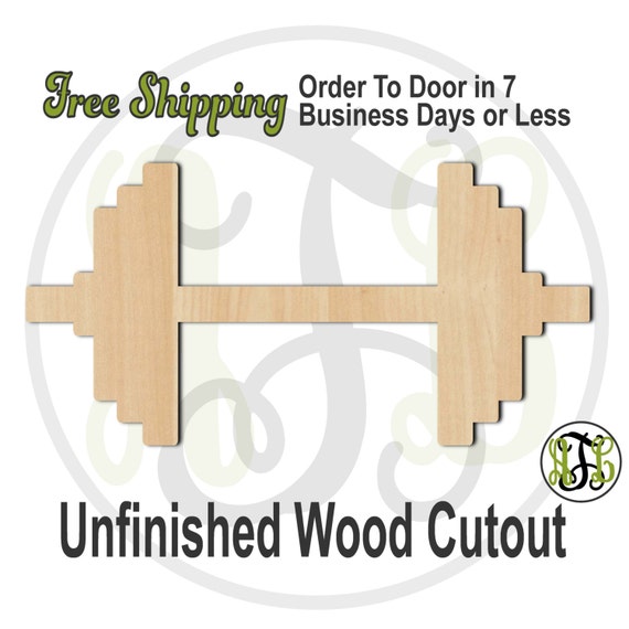 Barbell 300081 Exercise Cutout unfinished wood cutout | Etsy