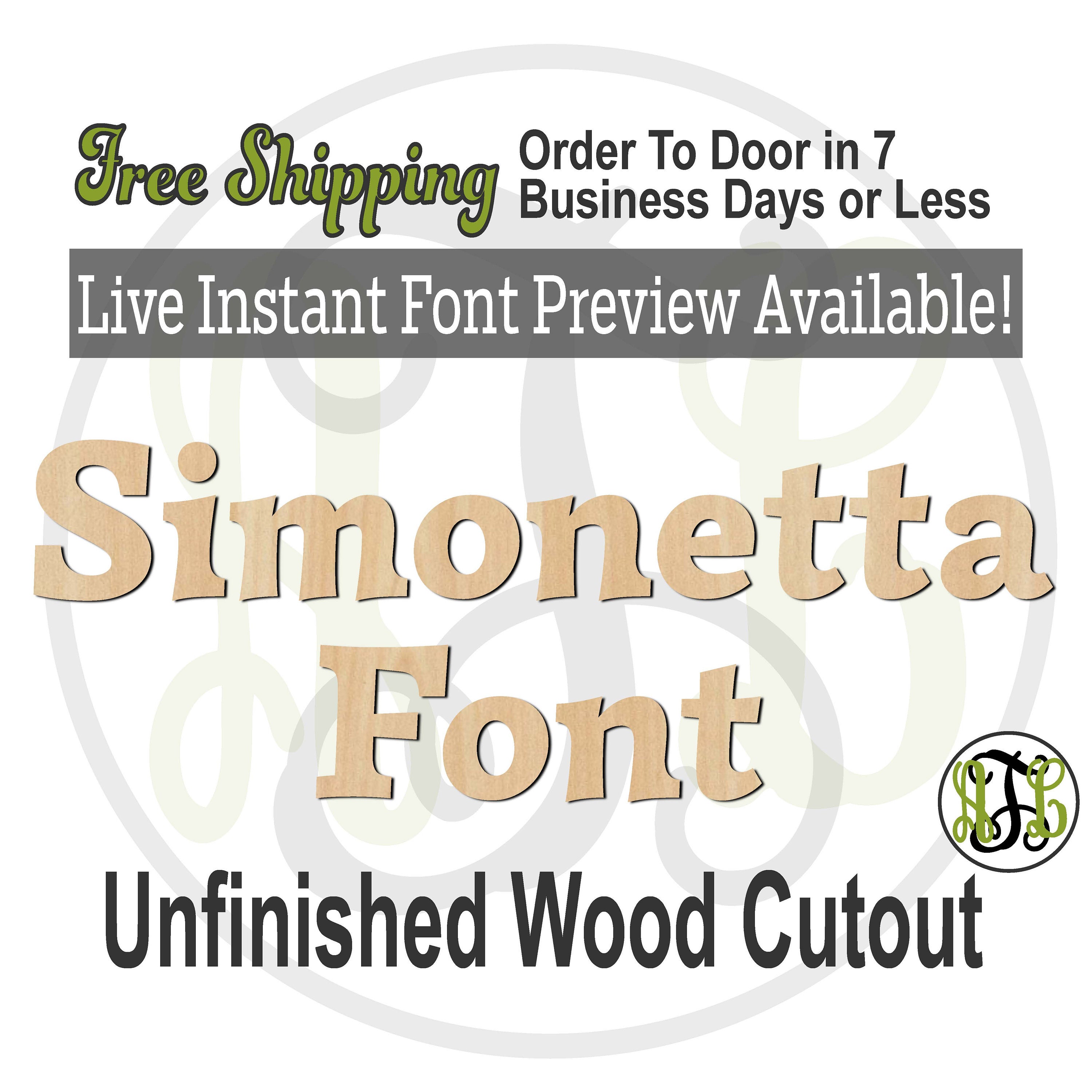 Simonetta Font Name / Word / Phrase Block Alphabet Cutout | Etsy