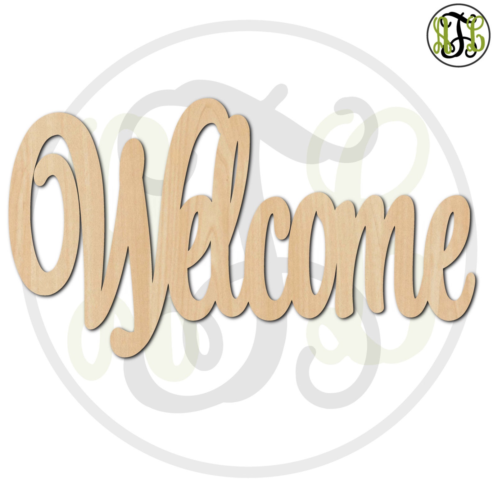 Welcome - 320003- Cutout, Unfinished, Wood Cutout, Wood Craft, Laser ...