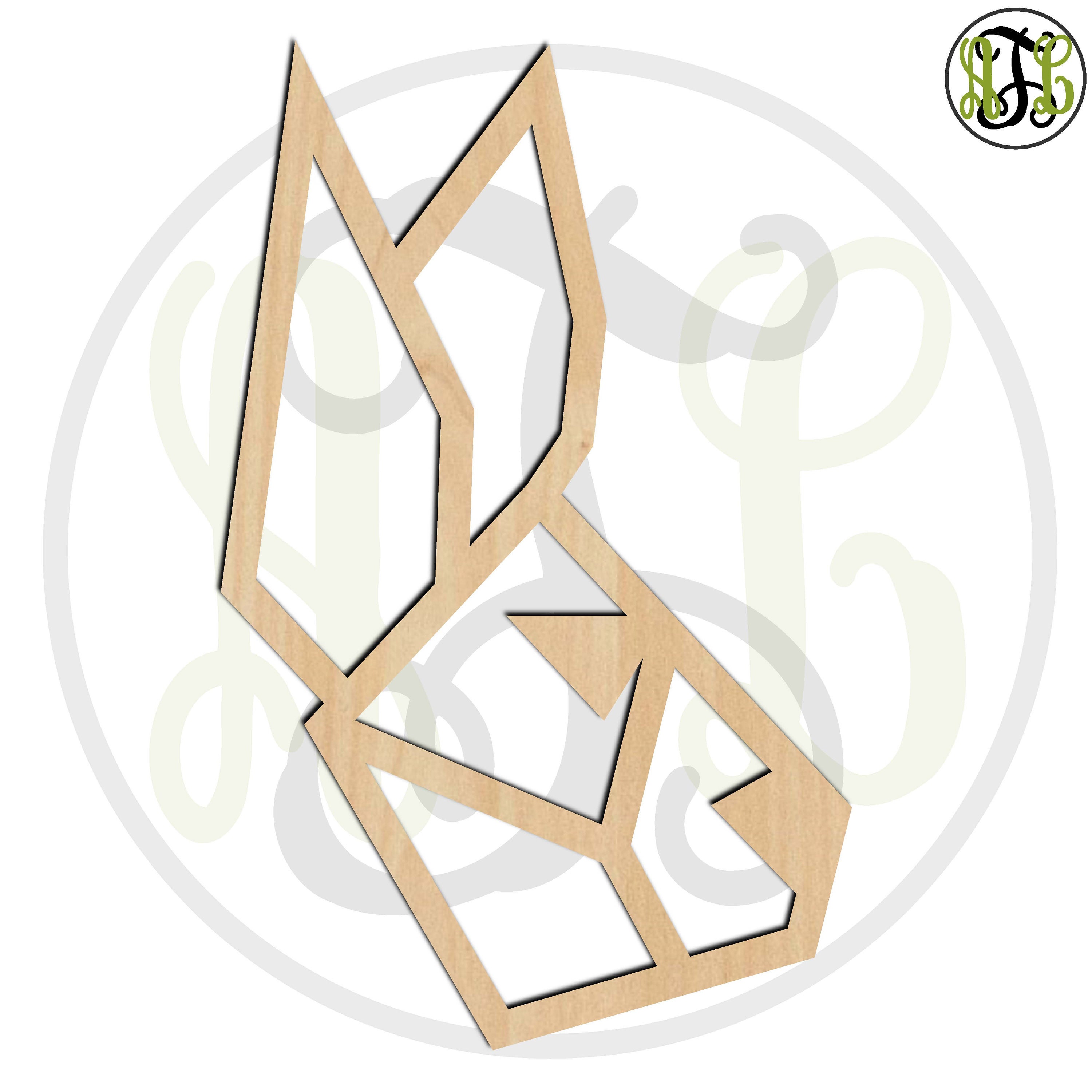 Geometric Rabbit Head 480004 Animal Cutout Unfinished - Etsy UK