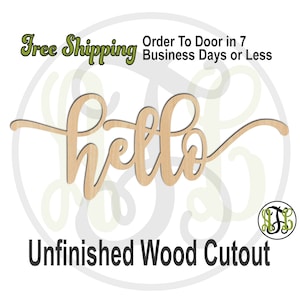 Hello 2 - 320292frft- Word Cutout, Unfinished, Wood Cutout, Wood Craft ...