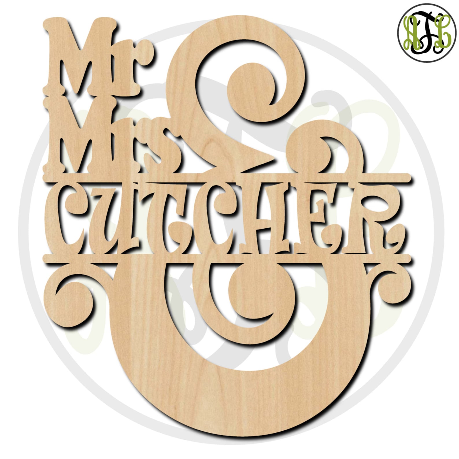 Mr. and Mrs. Name Plate 3- 320103- Personalized Cutout, Unfinished ...