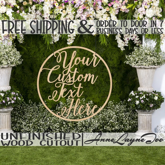Custom Circle Frame Wood Cutout Sign Event Cut Out Door | Etsy