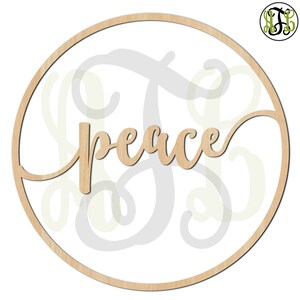 Peace in Thin Circle Frame, 180251, Christmas Cutout, Laser Cut Wood ...