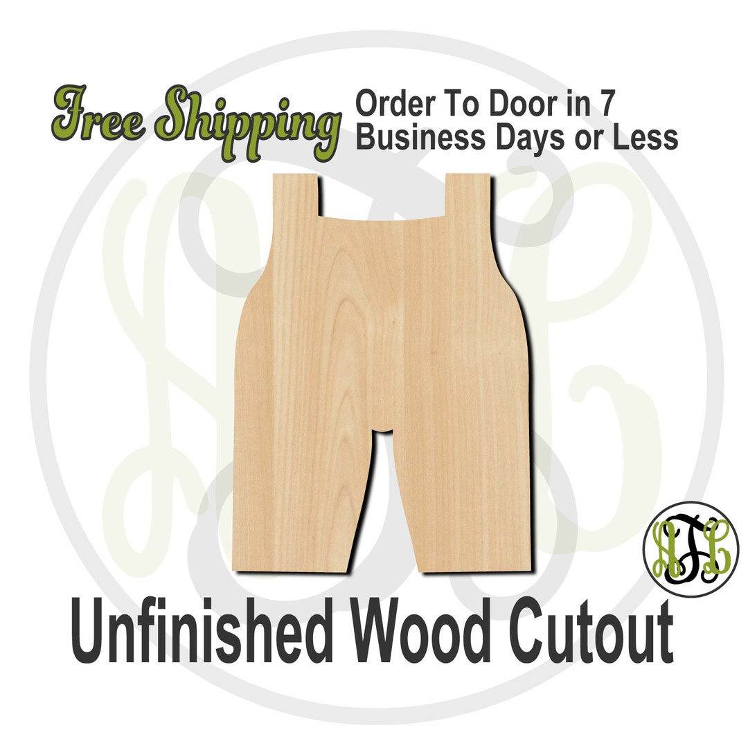Overalls 10018 Cutout, Unfinished, Wood Cutout, Wood Craft, Laser Cut ...