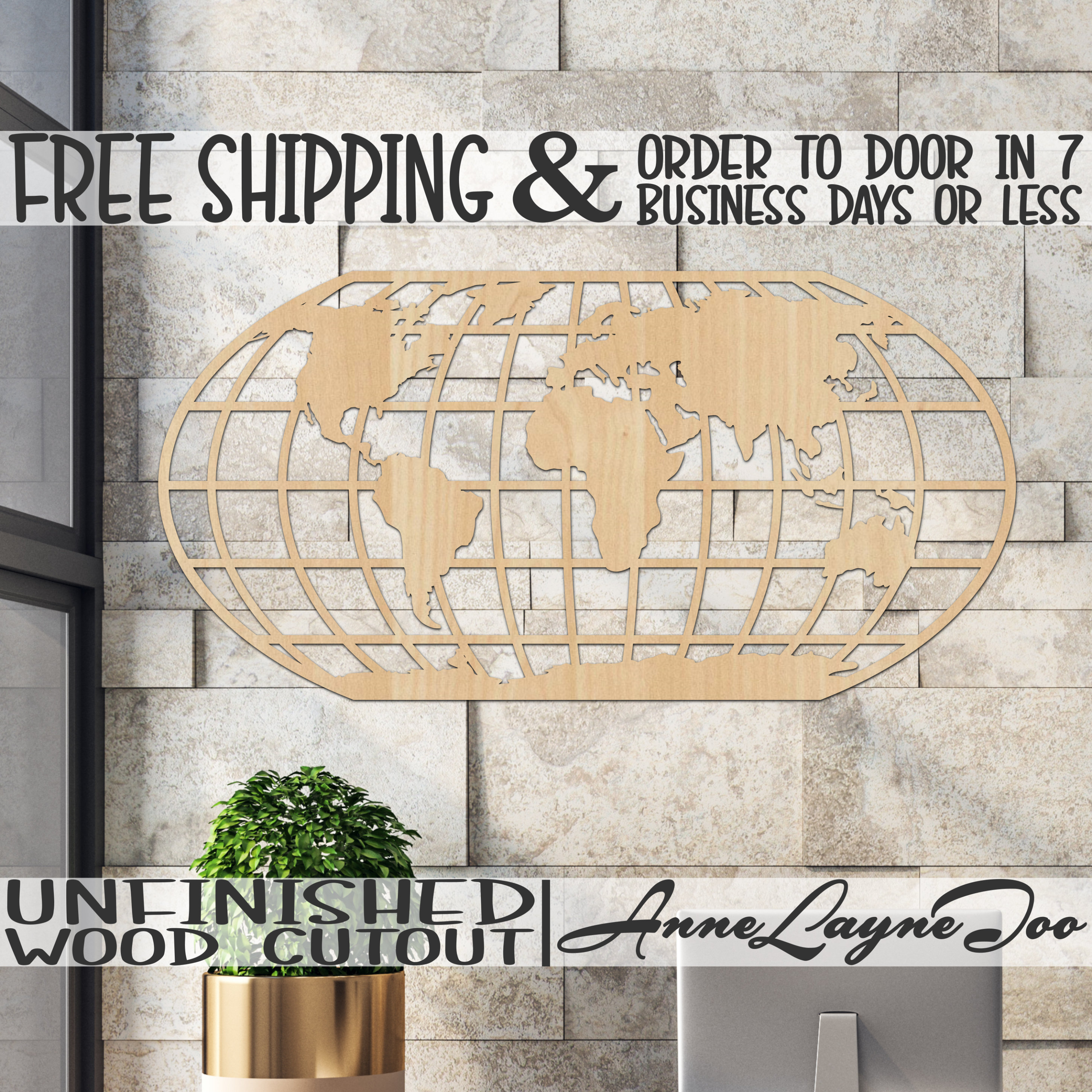 World Map Wooden Cutout, Travel Cutout, Wood Cut Out, Office Wall Art ...