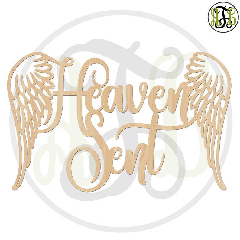 Heaven Sent Wood Cutout, Nursery Cutout, Baby Shower Sign, Nursery ...