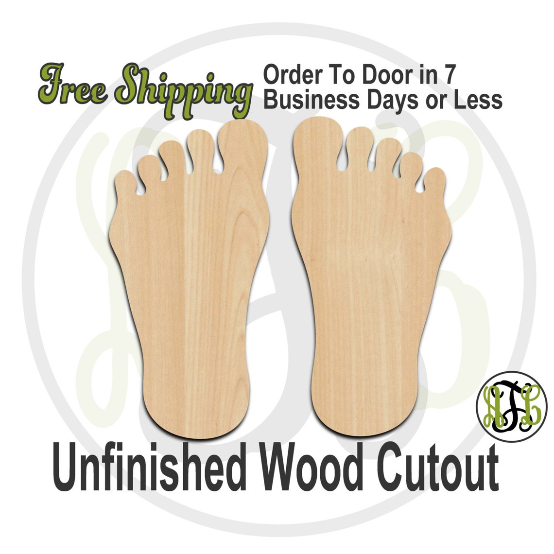 Pair of Feet 300063 2 Feet Cutout Unfinished Wood Cutout - Etsy