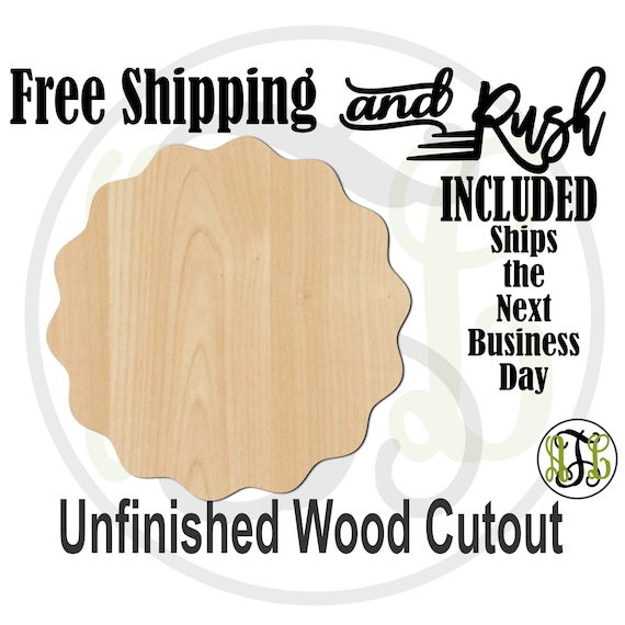 Wavy Circle Plaque Wood Cutout Backboard for Sign Simple | Etsy