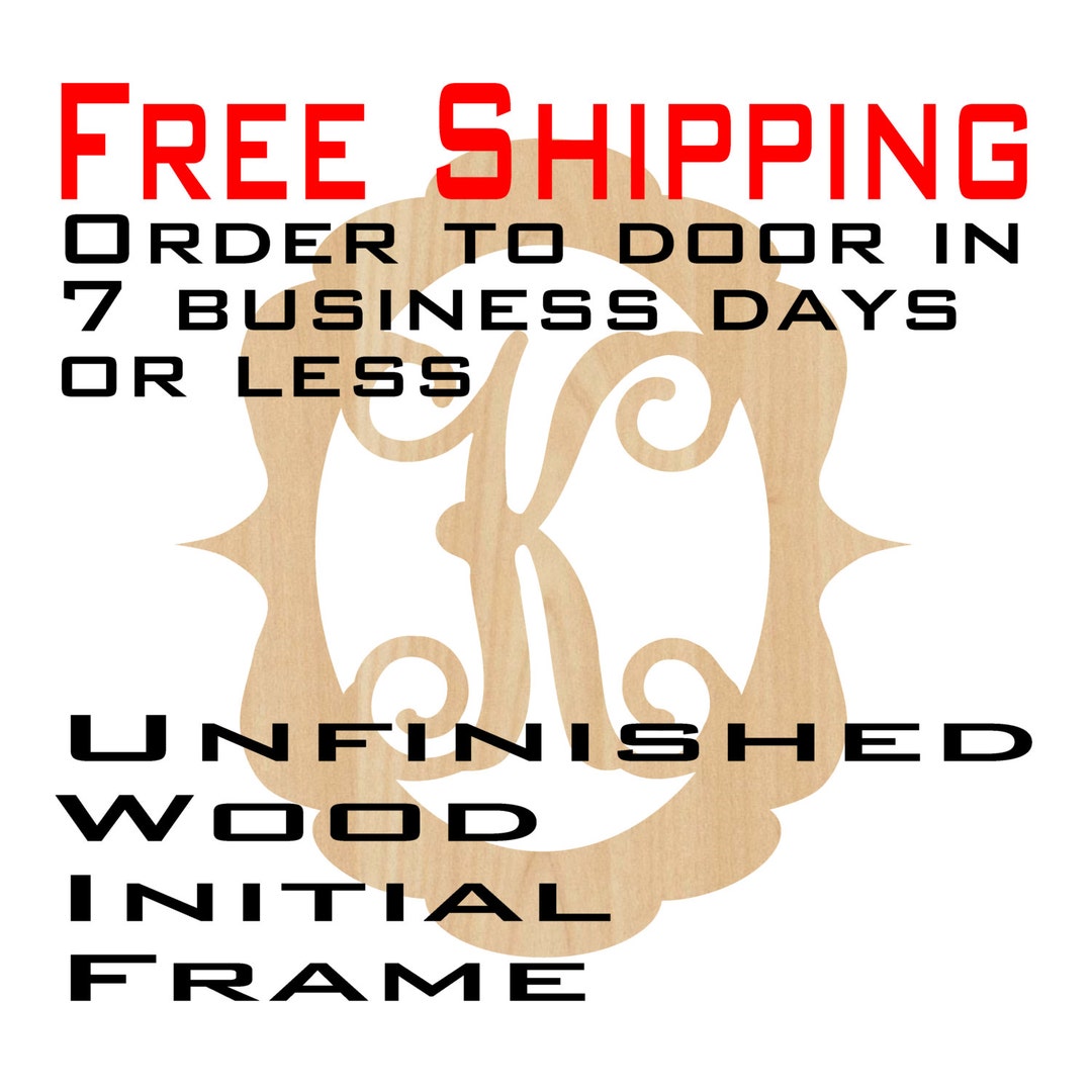 Unfinished Wood Shannon Frame Monogram, Name, Word, Custom, Laser Cut ...