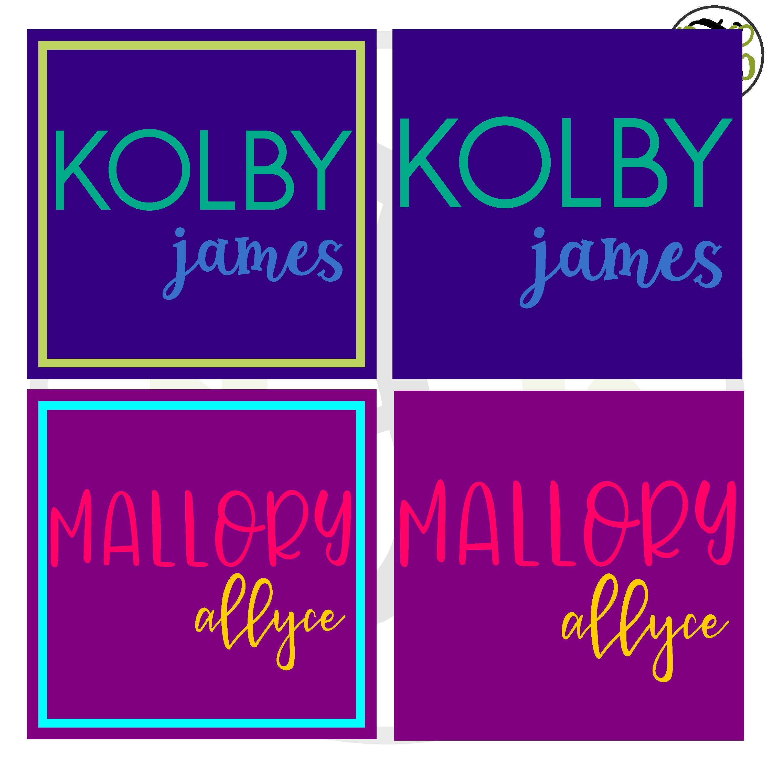 Two-Name Sign DIY Kit Square Sign Cutout unfinished wood | Etsy