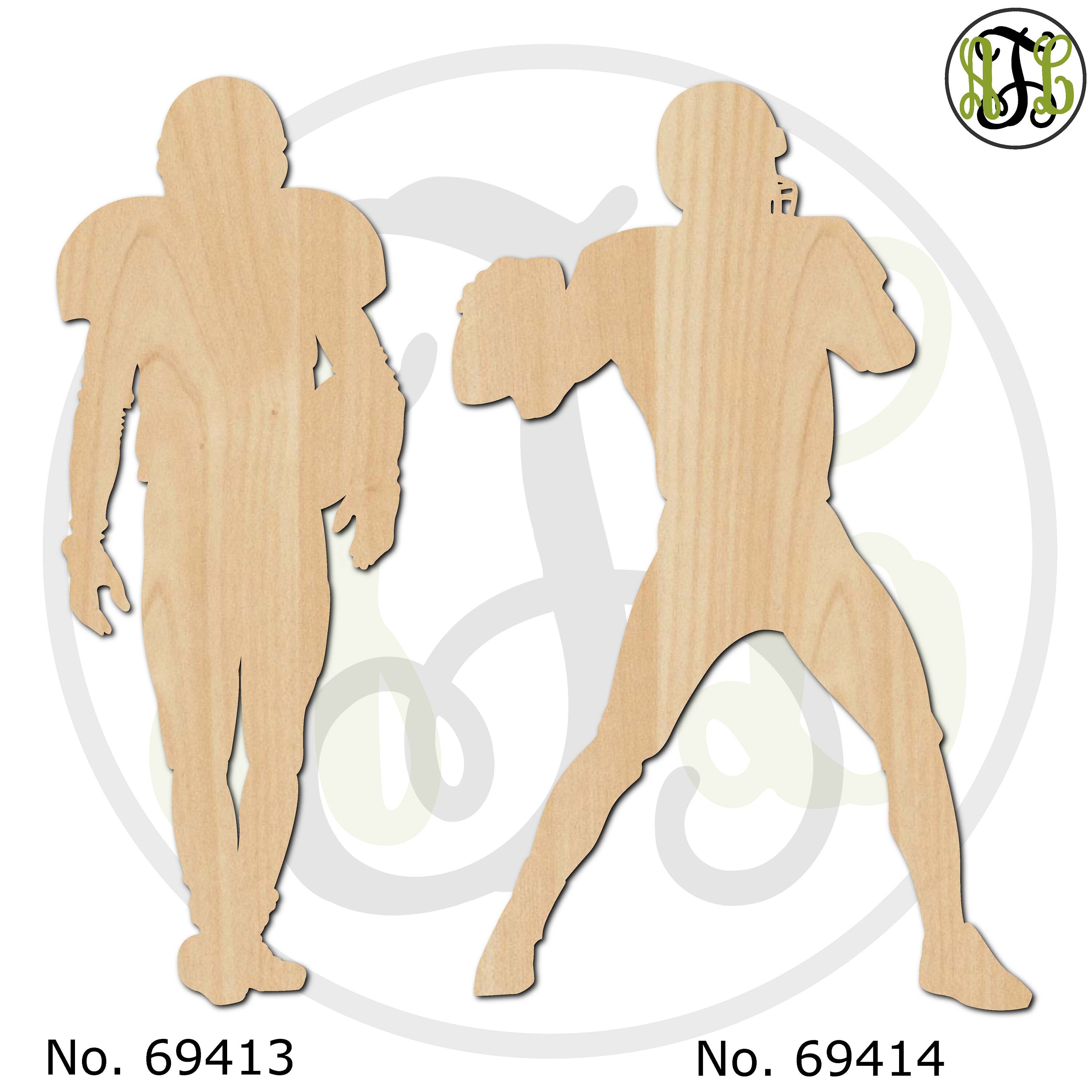 Football Players- 69413-421- Sports Cutout, Unfinished, Wood Cutout ...